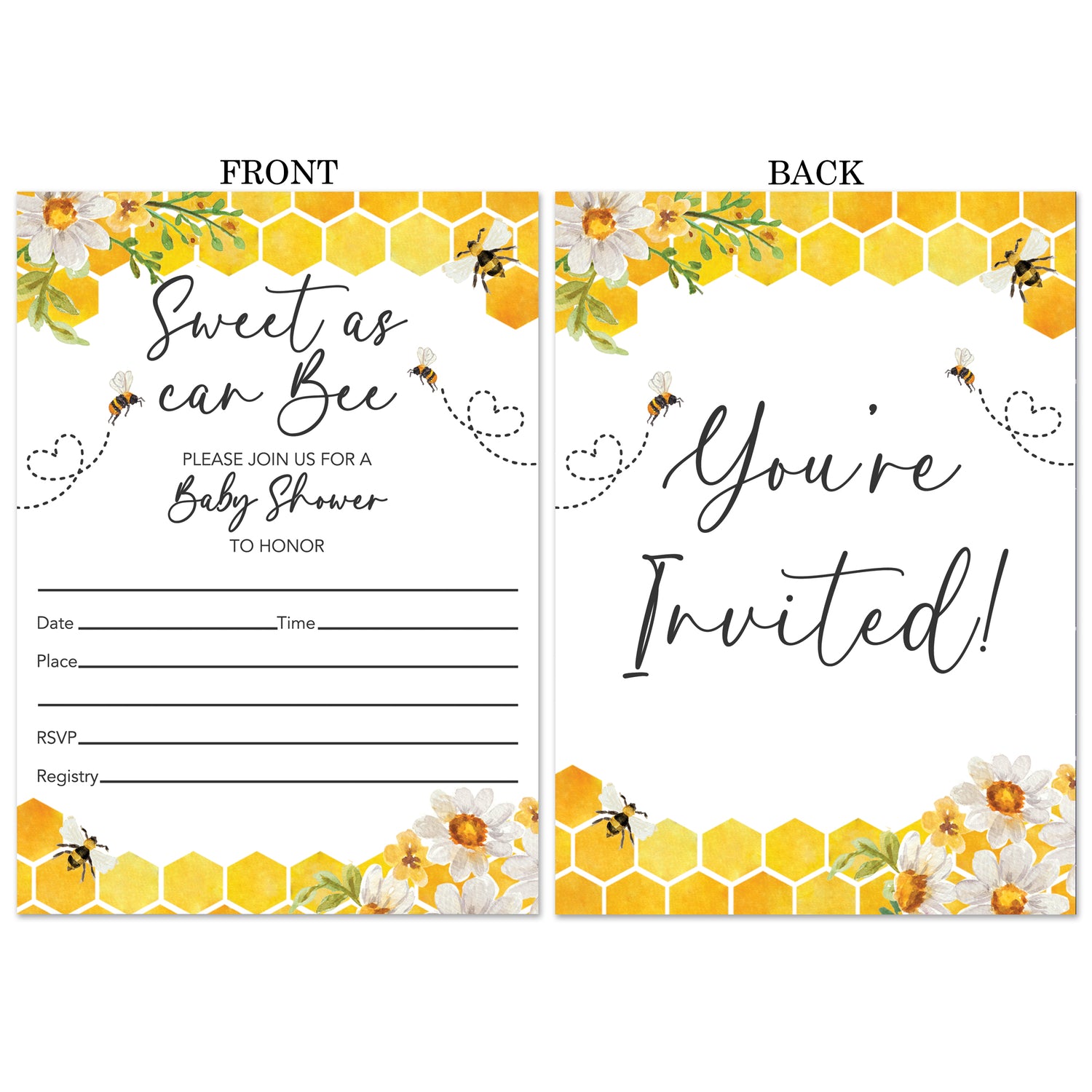 Sweet as Can Bee Baby Shower Invitations - 20 ct – Chicfetti