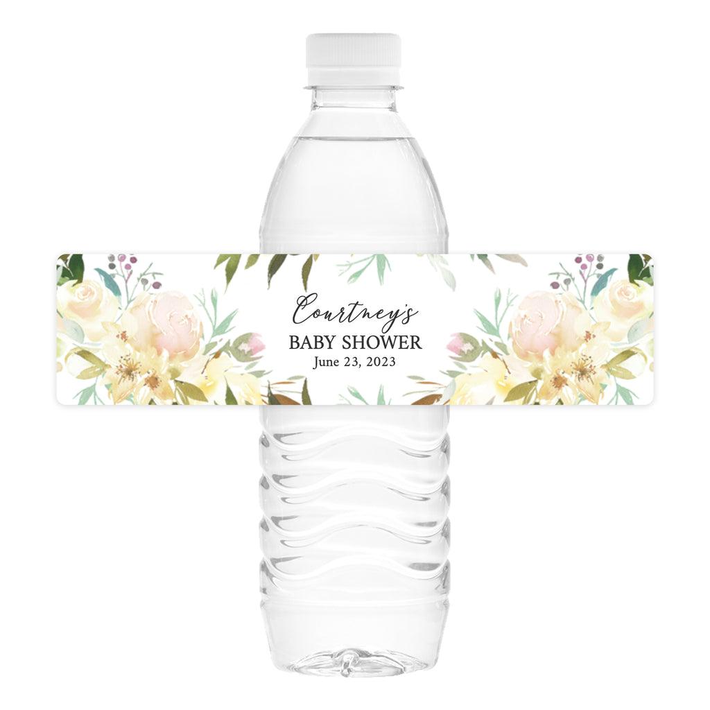 Elegant Floral Water Bottle Labels – Chicfetti