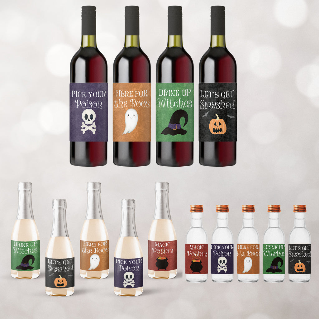 Halloween Liquor Bottle Label Set – Chicfetti