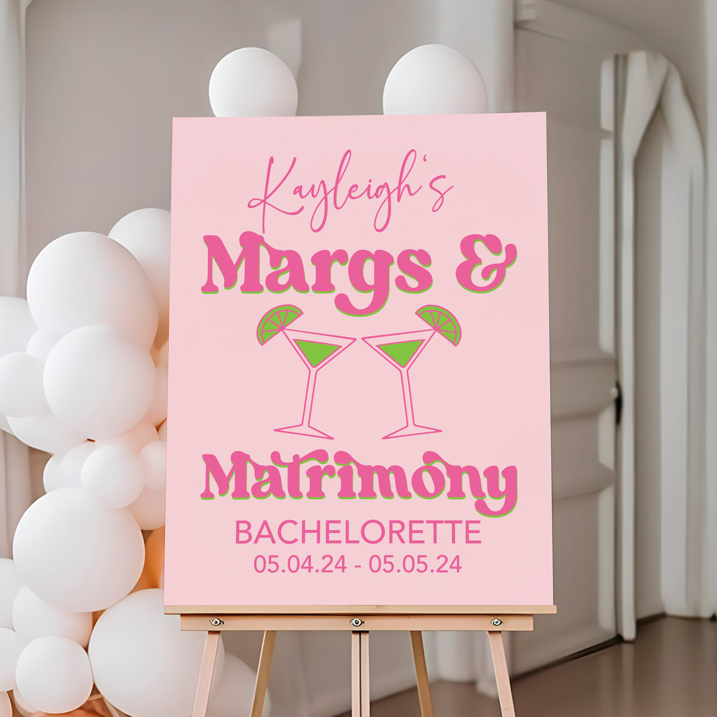 Margs and Matrimony Bachelorette Welcome Sign – Chicfetti