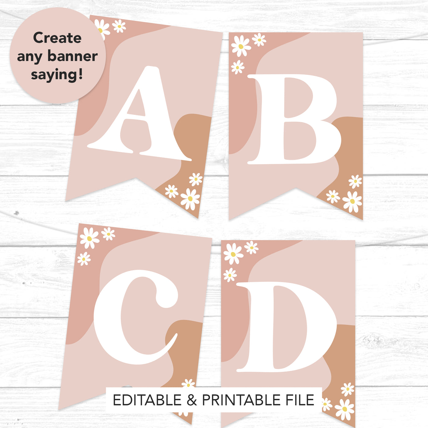Groovy Pink Printable Banner – Chicfetti