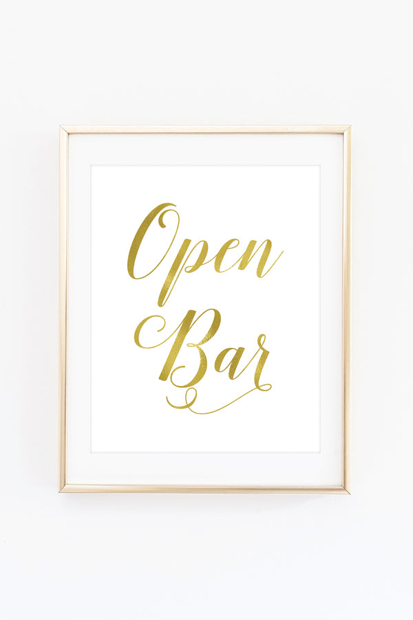 Open Bar Sign – Chicfetti