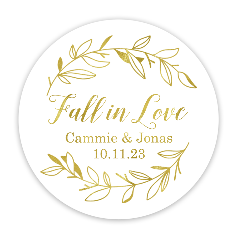 Fall in Love Foil Favor Stickers – Chicfetti