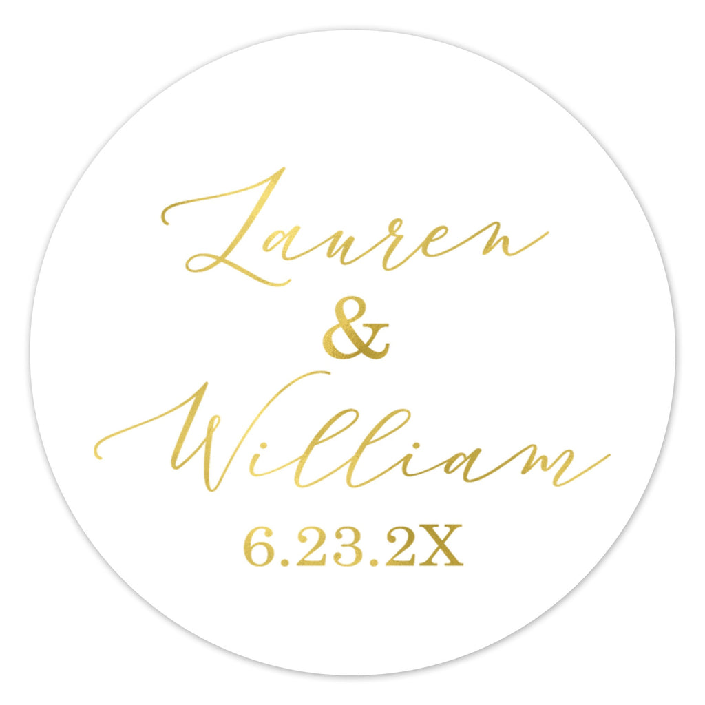 Simplistic Names Foil Favor Stickers – Chicfetti